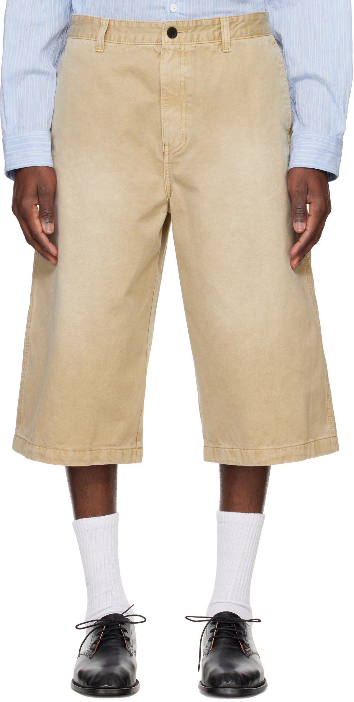 Solid Homme Tan Four-Pocket Denim Shorts Solid Homme