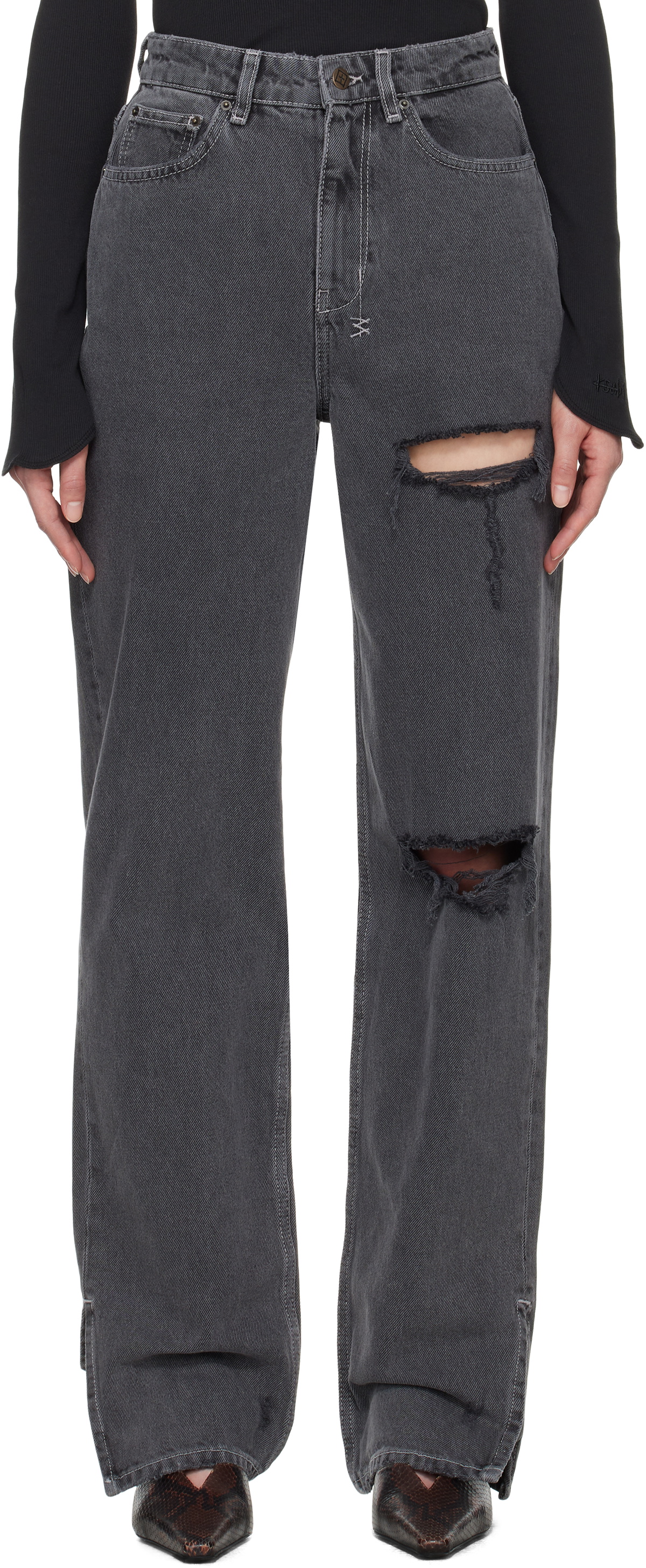 Ksubi Gray Straight Playback Jeans Ksubi