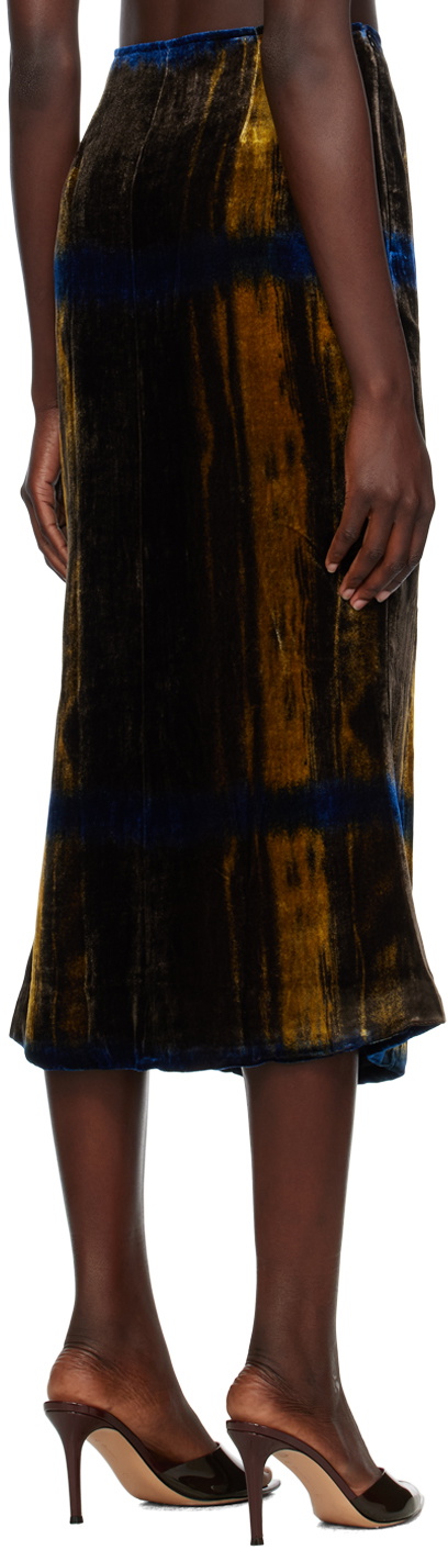 KIM SHUI Brown Printed Midi Skirt KIM SHUI