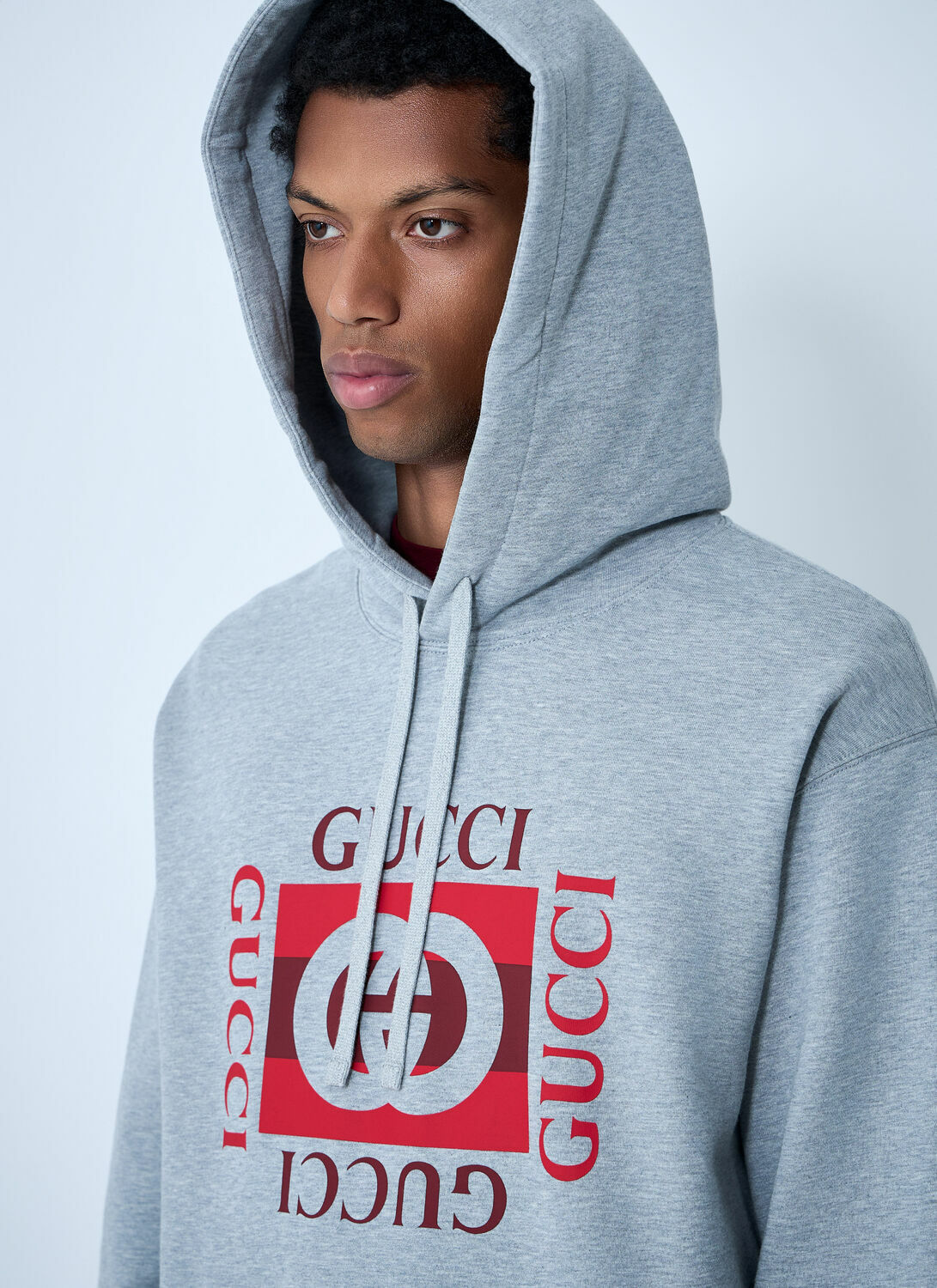 Gucci Logo Motif Hooded Sweatshirt Gucci