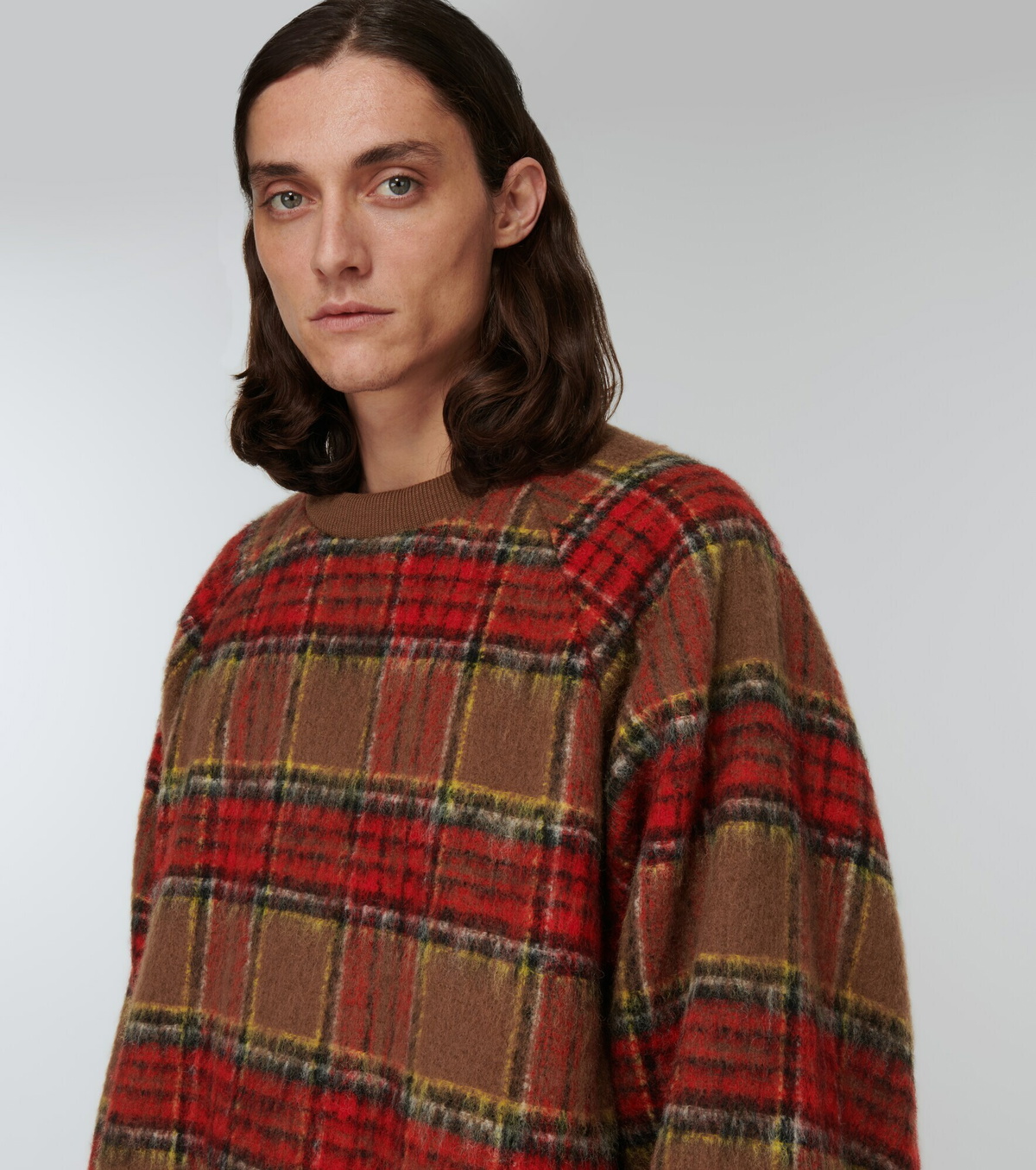 Undercover - Checked wool-blend flannel sweater Undercover