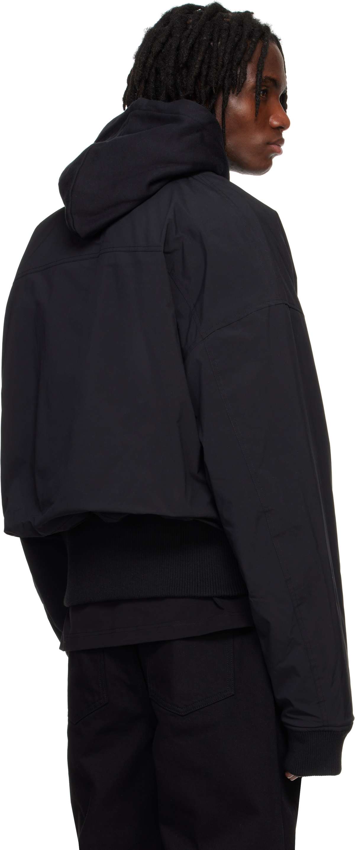 HELIOT EMIL Black Pneumatic Bomber Jacket Heliot Emil