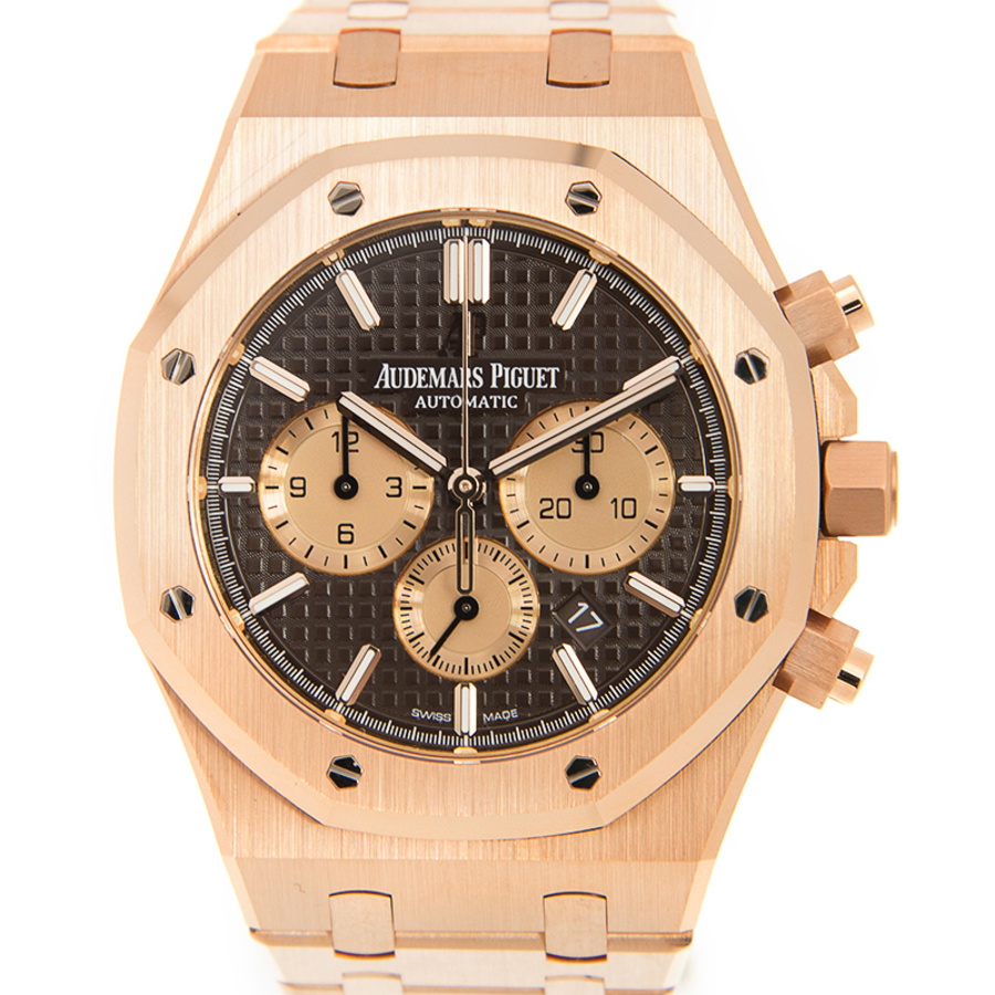 Audemars Piguet Royal Oak Chocolate Dial Mens 18K Rose Gold Watch ...