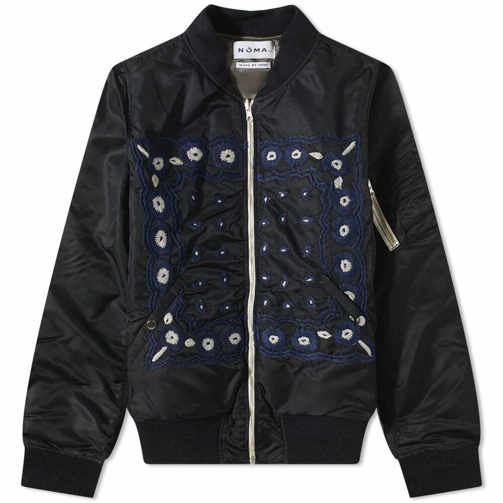 Noma t.d. Men's Hand Embroidery Flight Jacket in Black NOMA t.d.