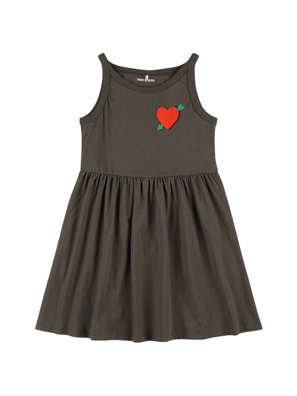 MINI RODINI Embroidered Cotton Jersey Dress Mini Rodini