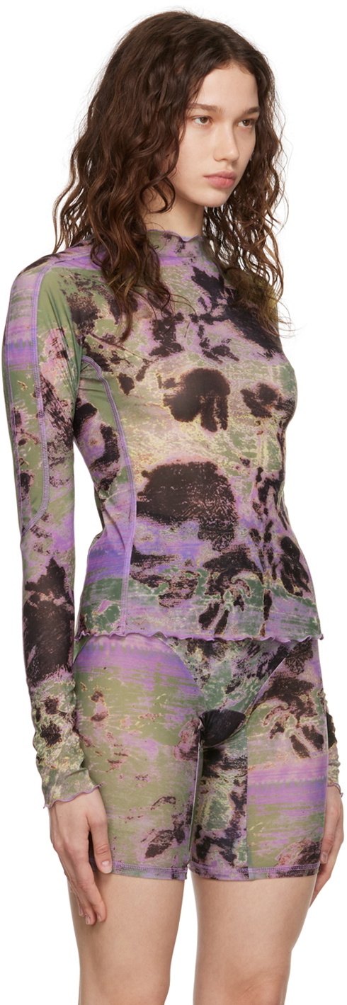 KNWLS Green & Purple Halcyon Blouse KNWLS
