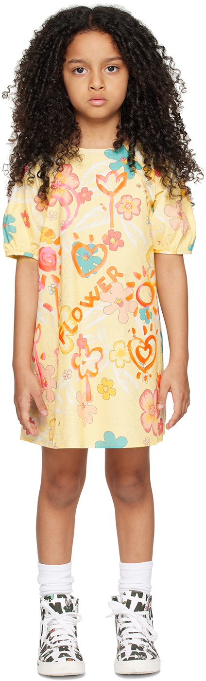 Marni Kids Yellow Printed Dress Marni