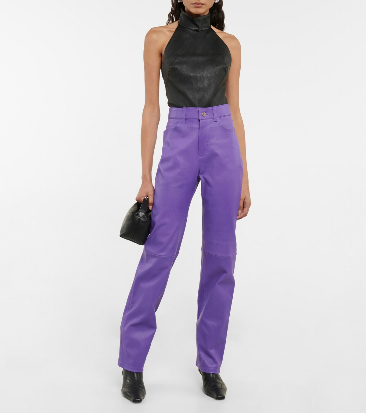Stouls Terry high-rise straight leather pants Stouls