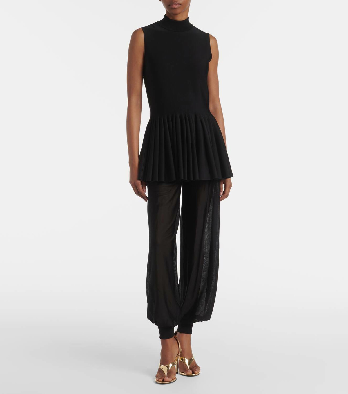 Alaïa Pleated turtleneck top ALAÏA
