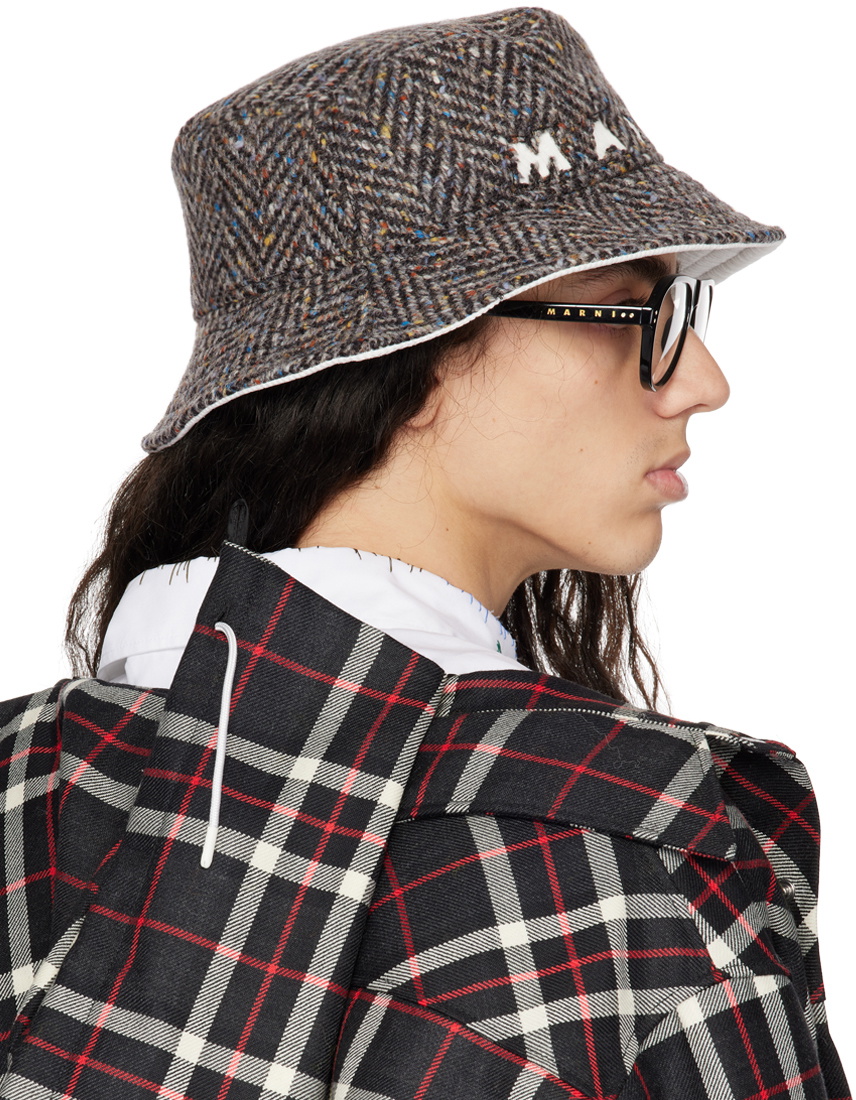 Marni Black Chevron Hat Marni