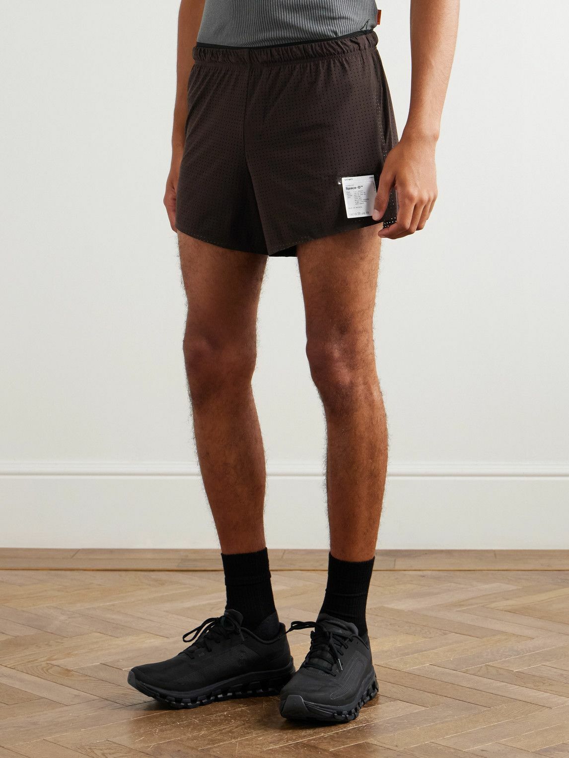 Satisfy - 2.5" Distance Straight-Leg Logo-Appliquéd Space‑O™ Shorts ...