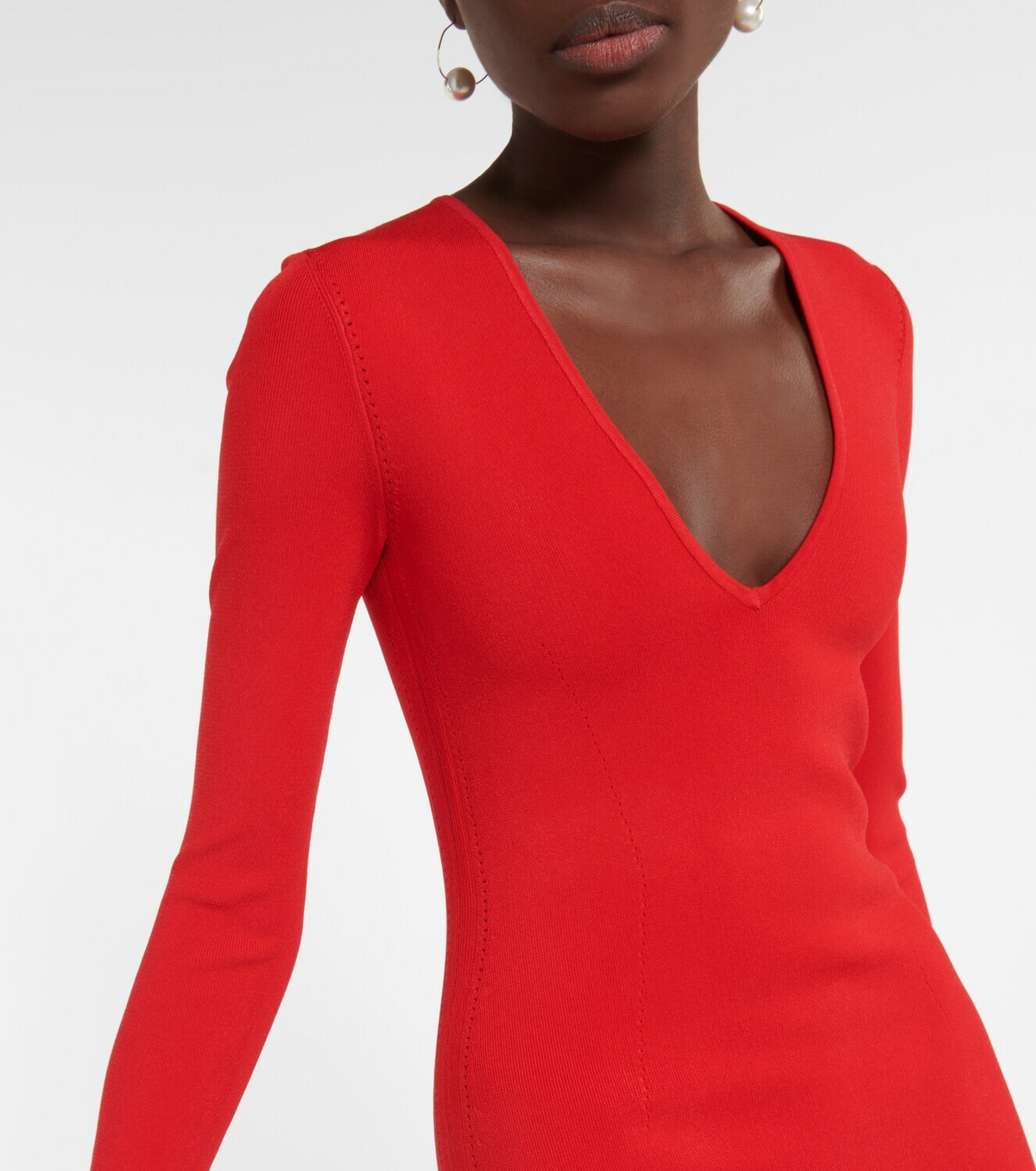 Victoria Beckham - VB V-neck knit midi dress Victoria Beckham