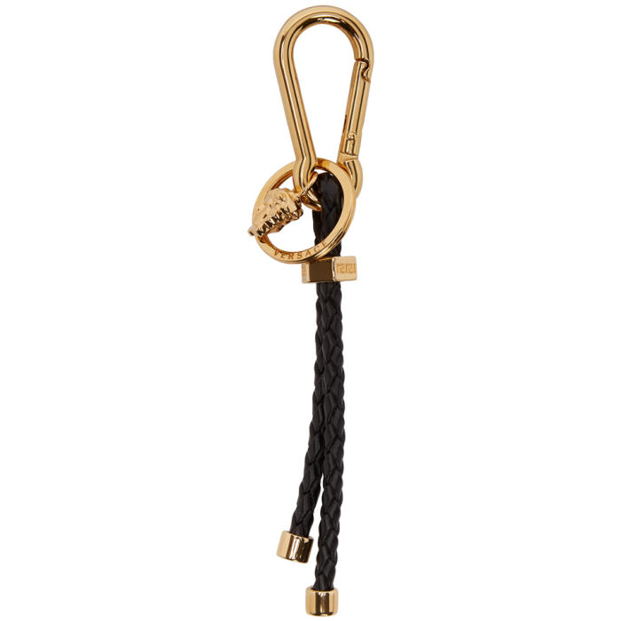 Versace Black and Gold Medusa Keychain Versace