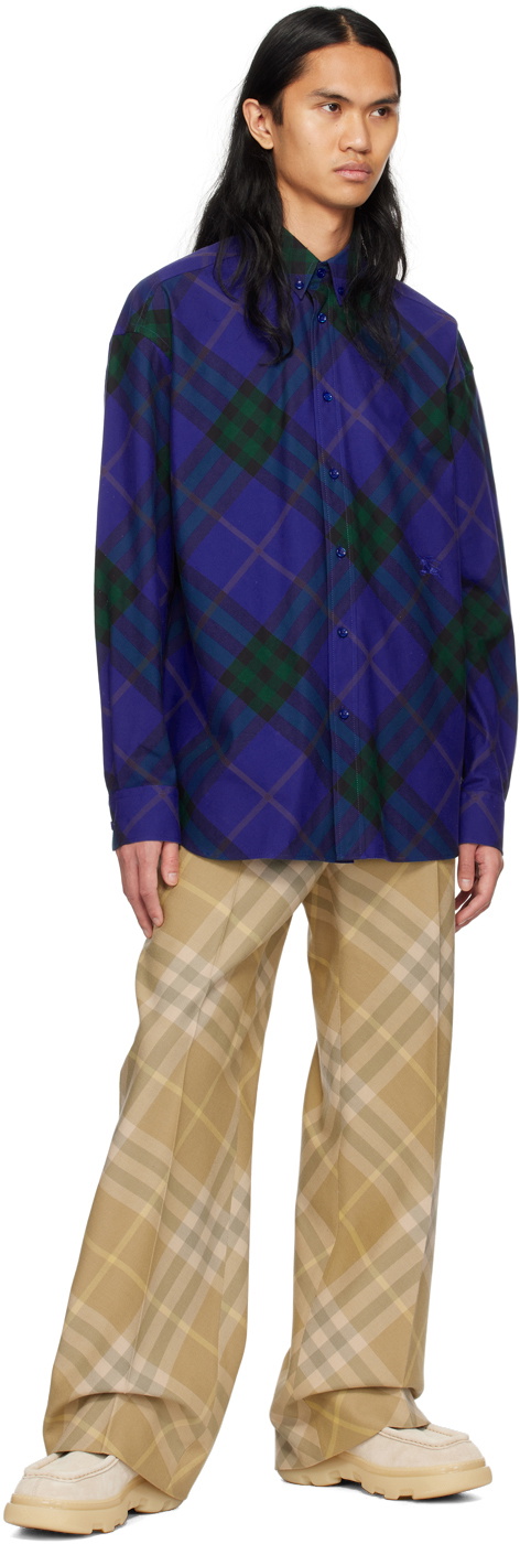 Burberry Blue & Green Check Shirt Burberry