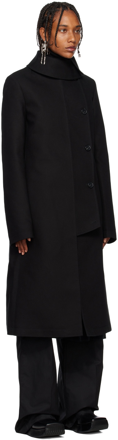 Raf Simons Black Straightb Coat Raf Simons