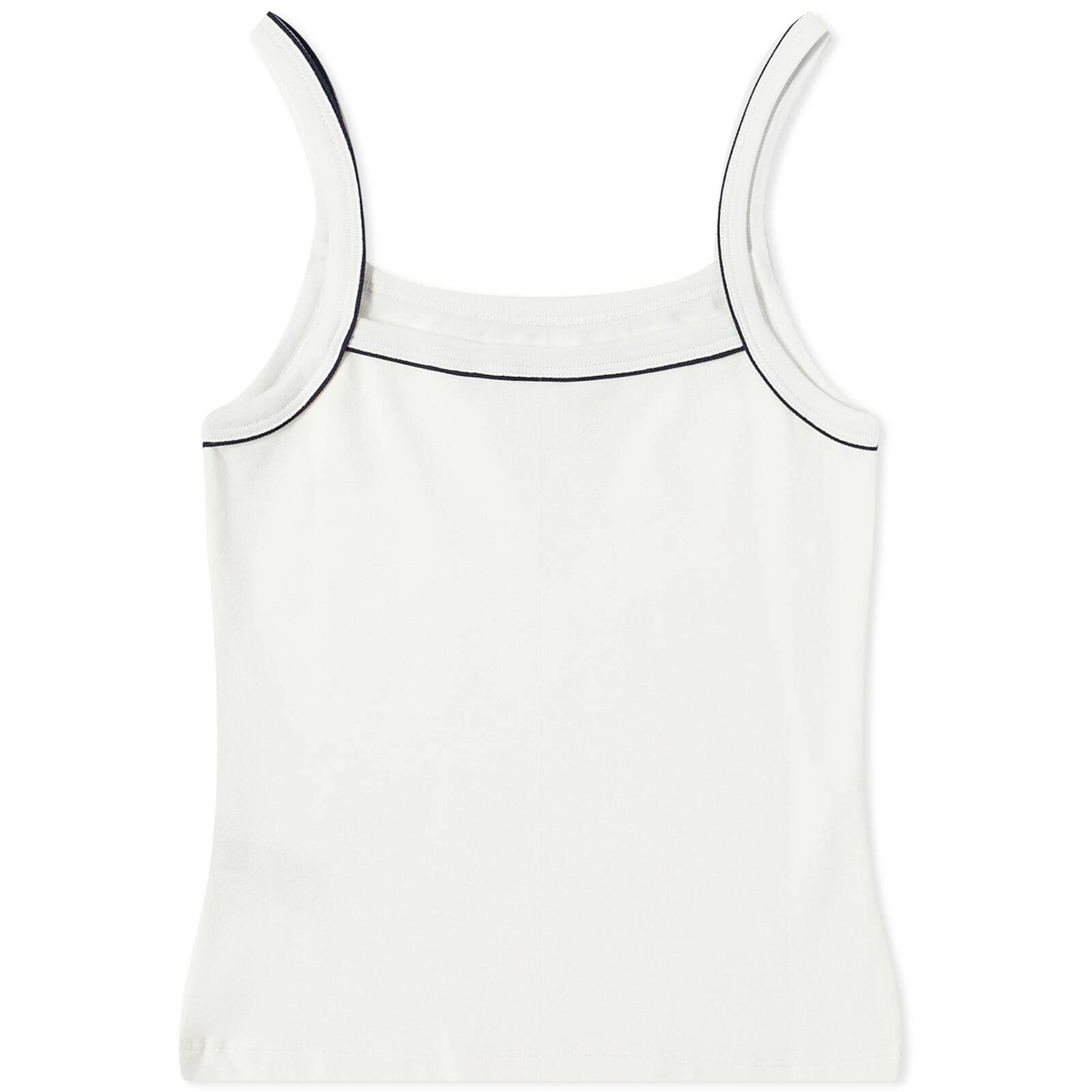 Sporty & Rich Women's x Lacoste Pique Tank Top in Farine/Marine Sporty ...