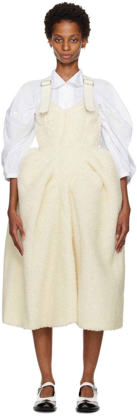 Noir Kei Ninomiya Off-White Pin-Buckle Midi Dress Noir Kei Ninomiya