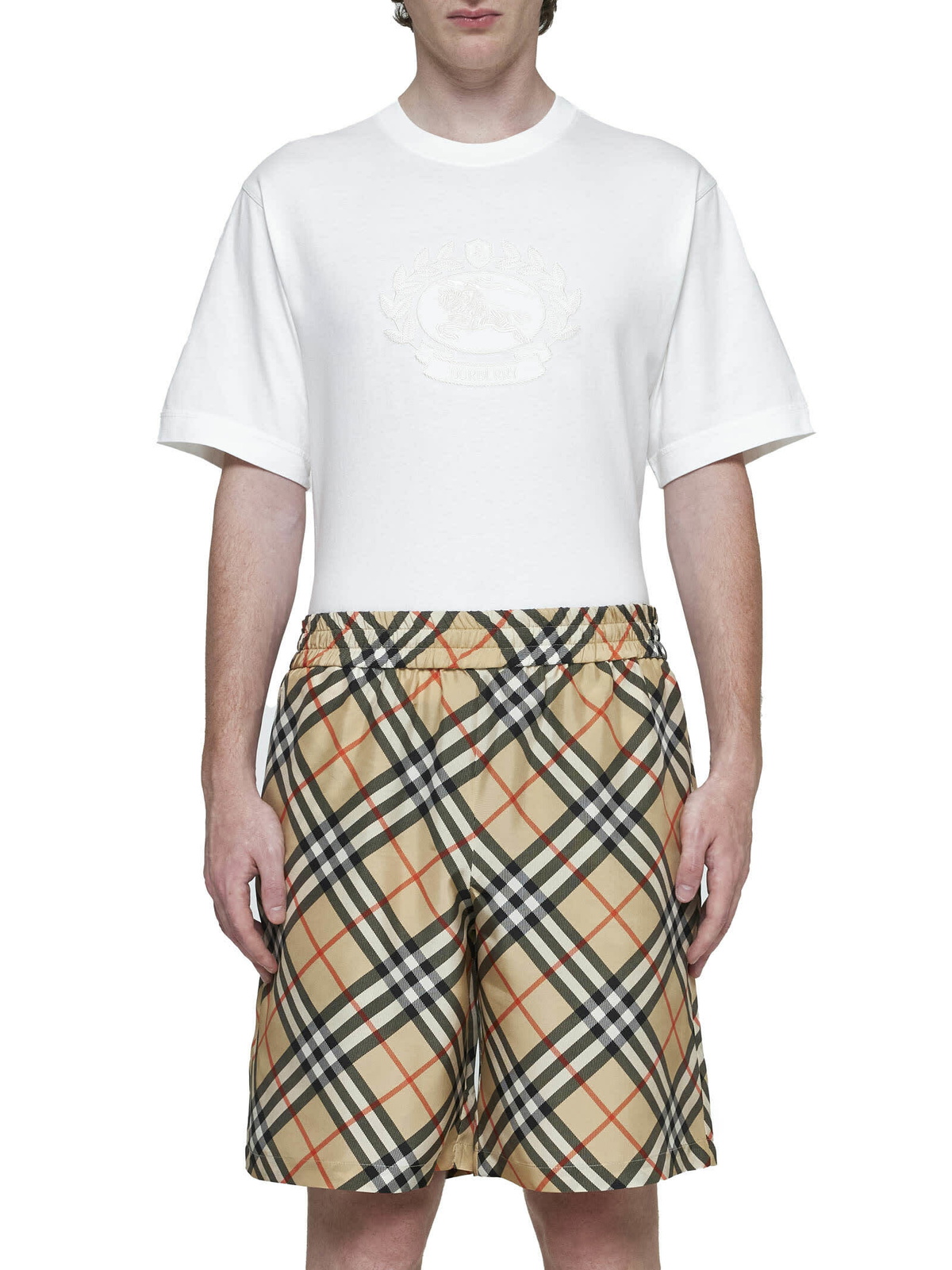 Burberry Check Print Silk Shorts Burberry