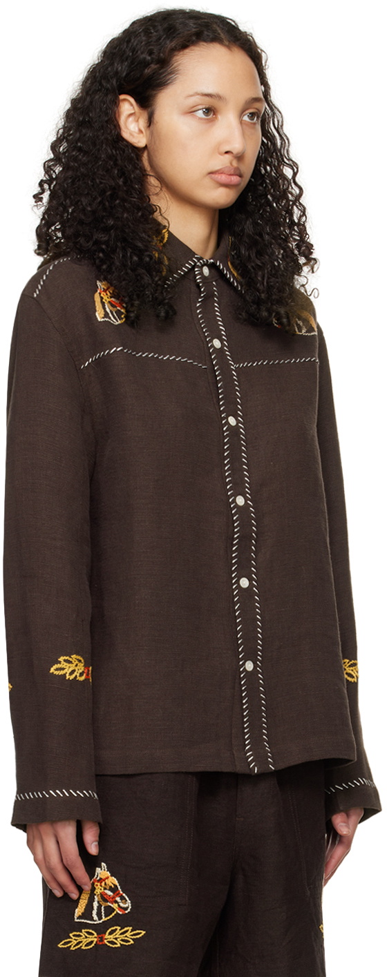 Bode Brown Show Pony Shirt Bode