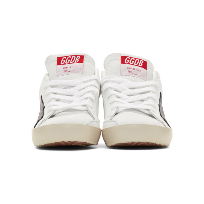 Golden Goose White and Navy Clean Superstar Sneakers Golden Goose ...
