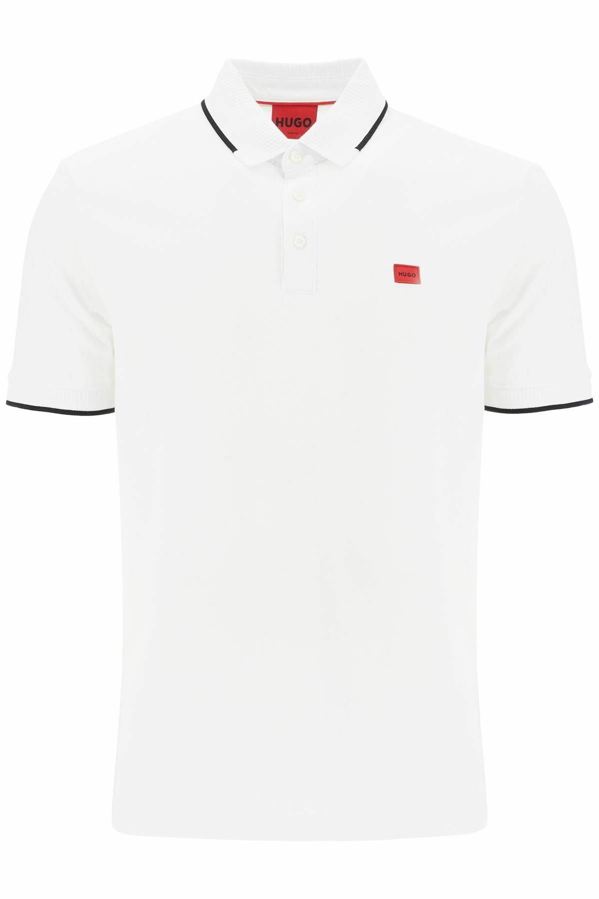 HUGO polo shirt with contrasting finishing details White Hugo Boss