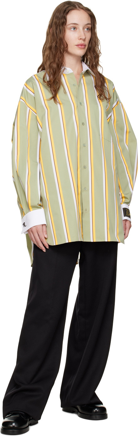 Raf Simons Green Striped Shirt Raf Simons