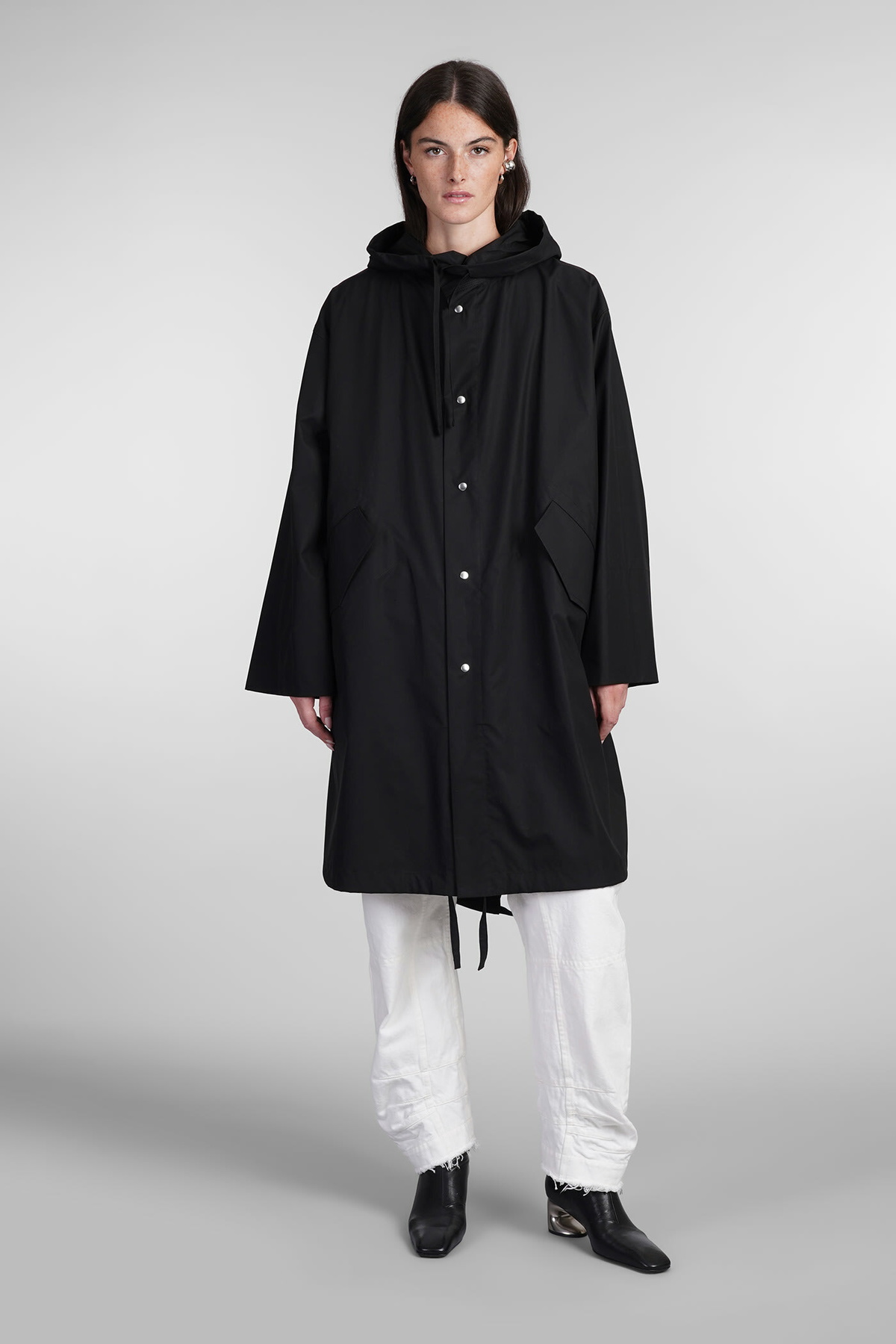 Jil Sander Black Hooded Midi Parka Jil Sander