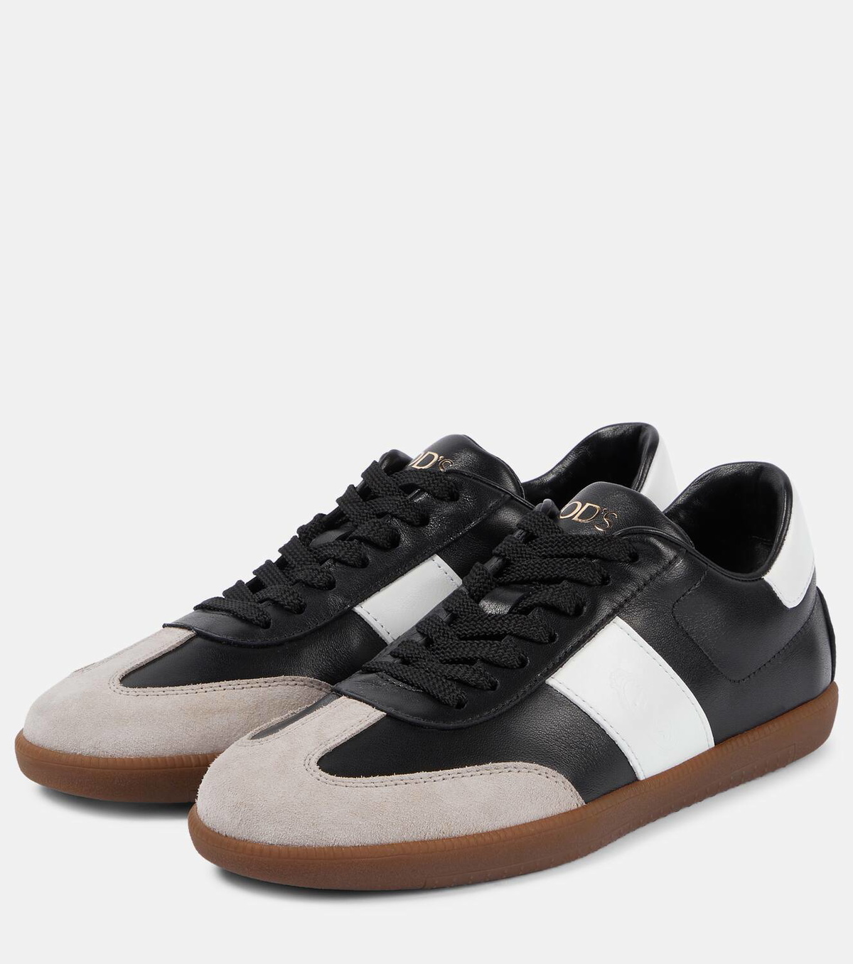 Tod's Tabs suede-trimmed leather sneakers Tod's