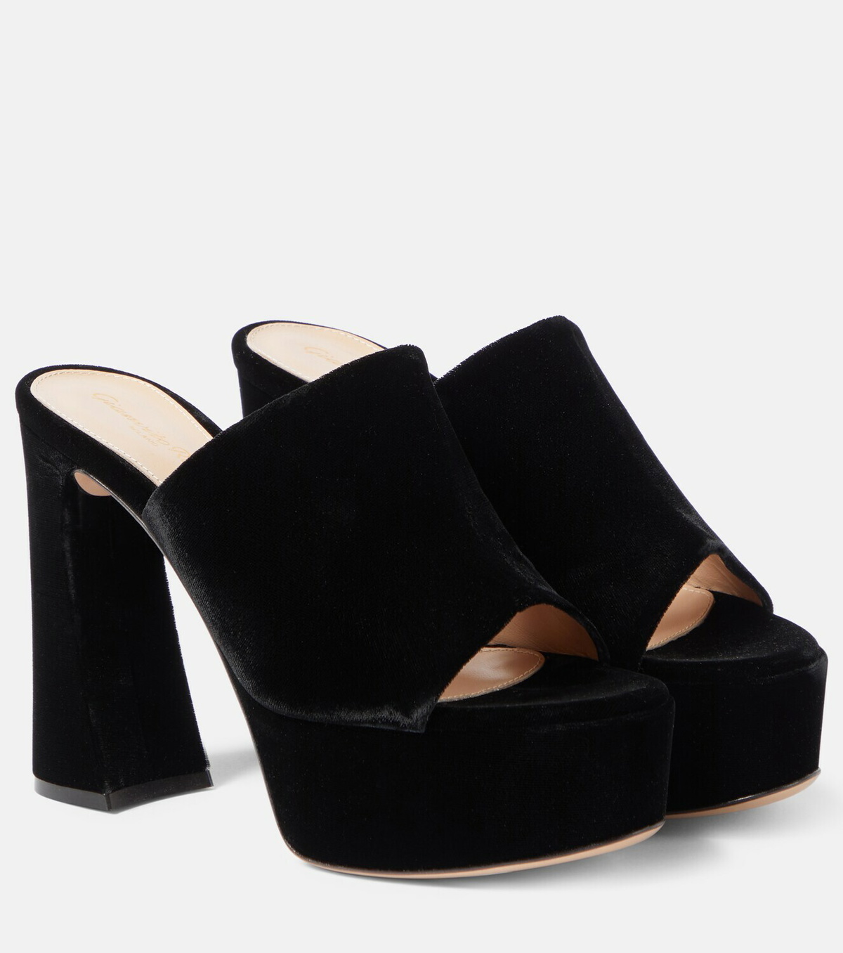 Gianvito Rossi Holly velvet platform mules Gianvito Rossi