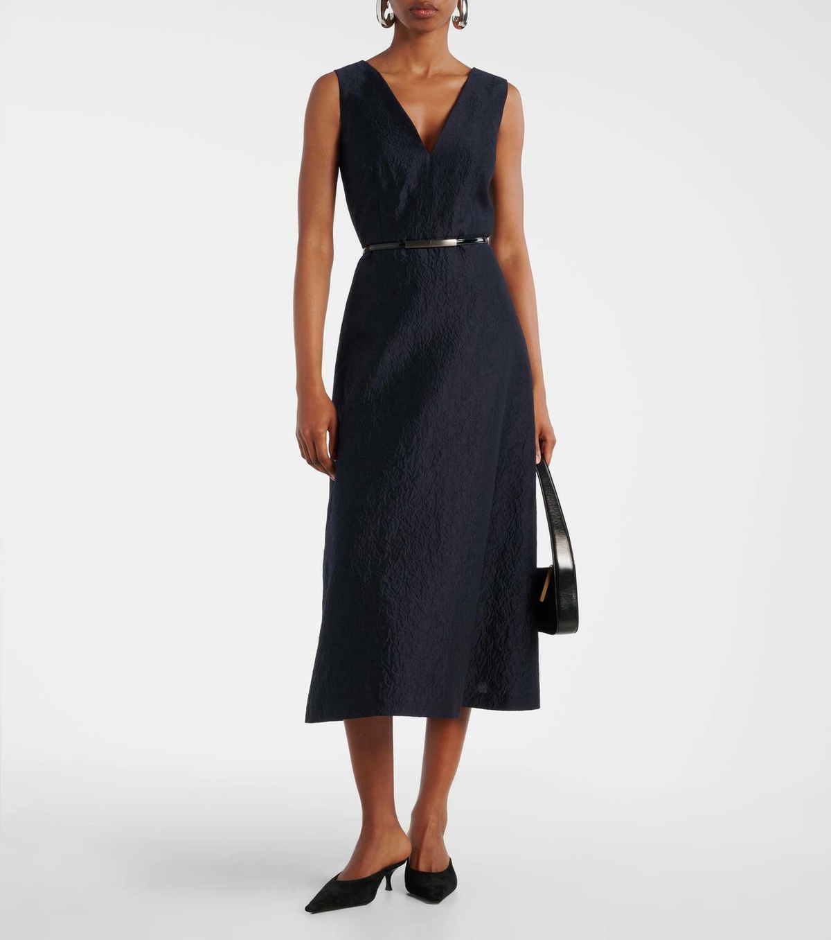 Max Mara Lyon cotton and silk-blend cloqué midi dress Max Mara