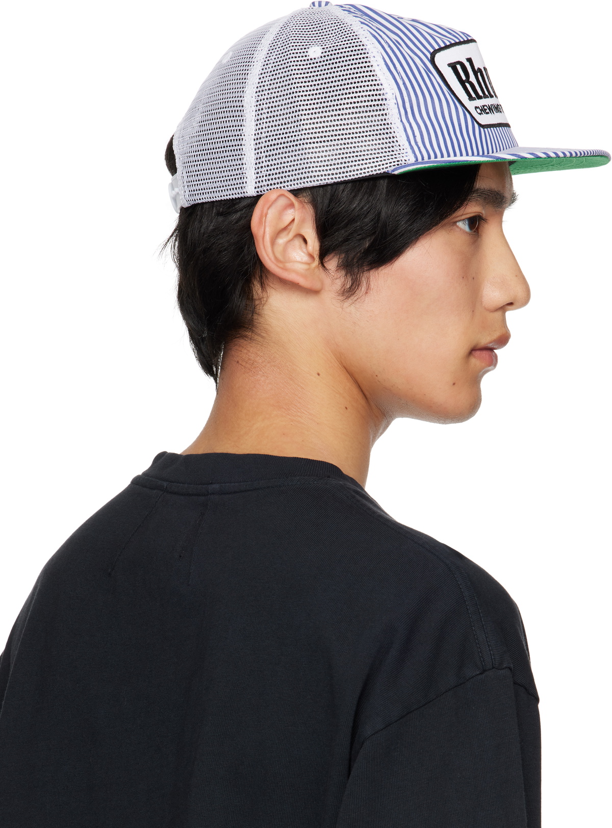 Rhude Blue & White Striped 'Tobacco' Cap Rhude