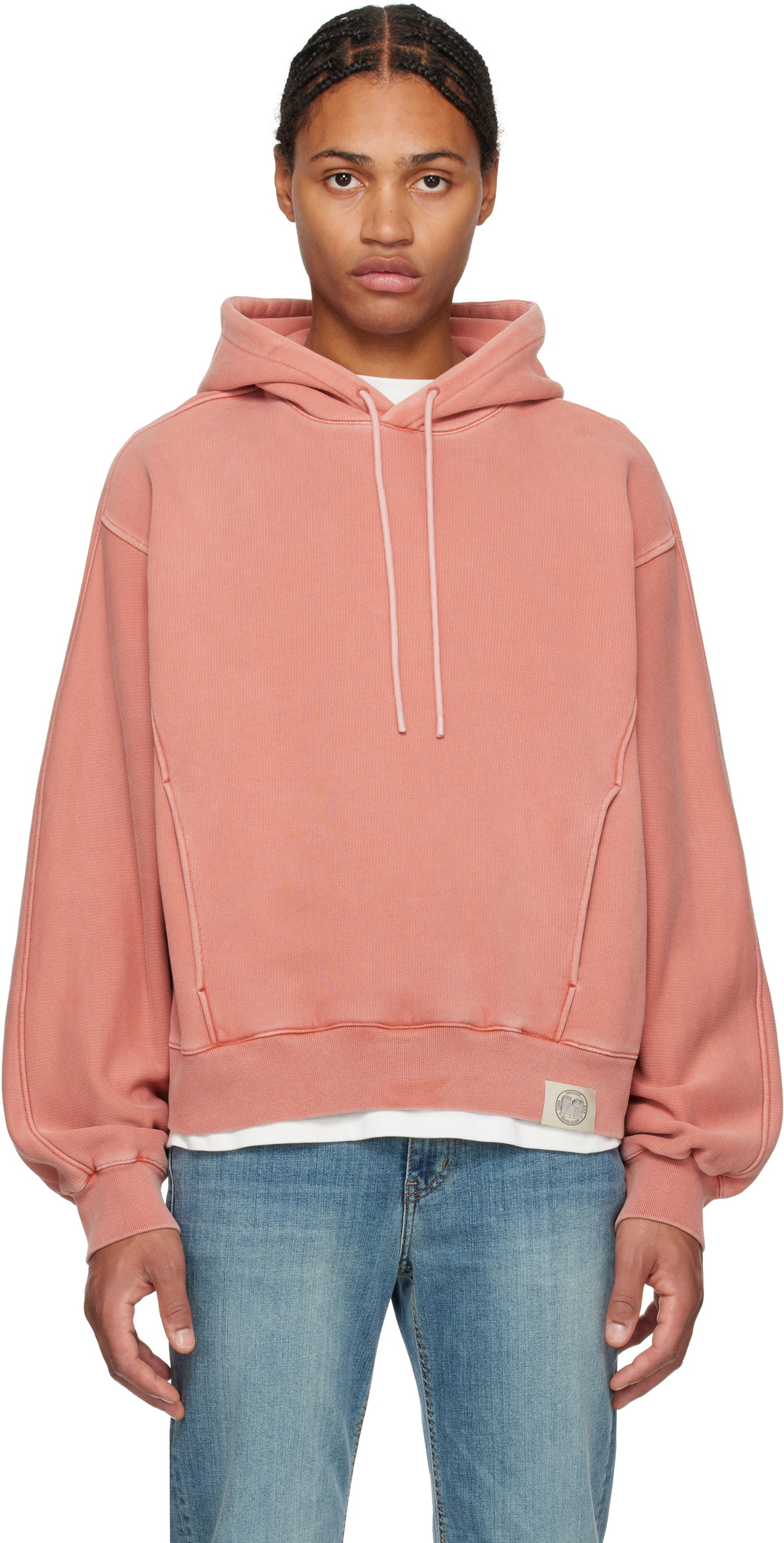 Solid Homme Pink Solid Dyeing Hoodie Solid Homme