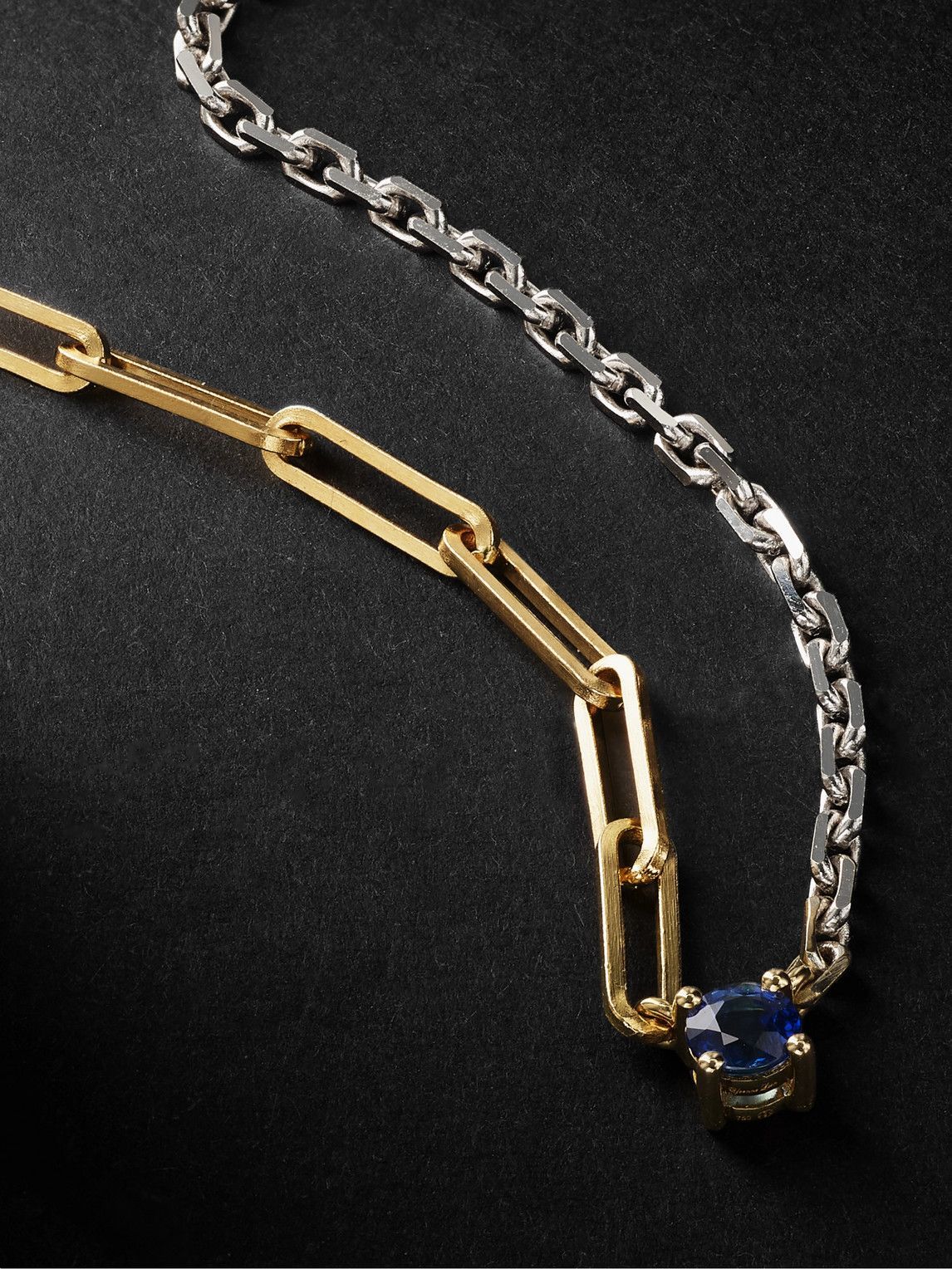 Yvonne Léon - Collier Solitaire Yellow and White Gold Sapphire Necklace ...