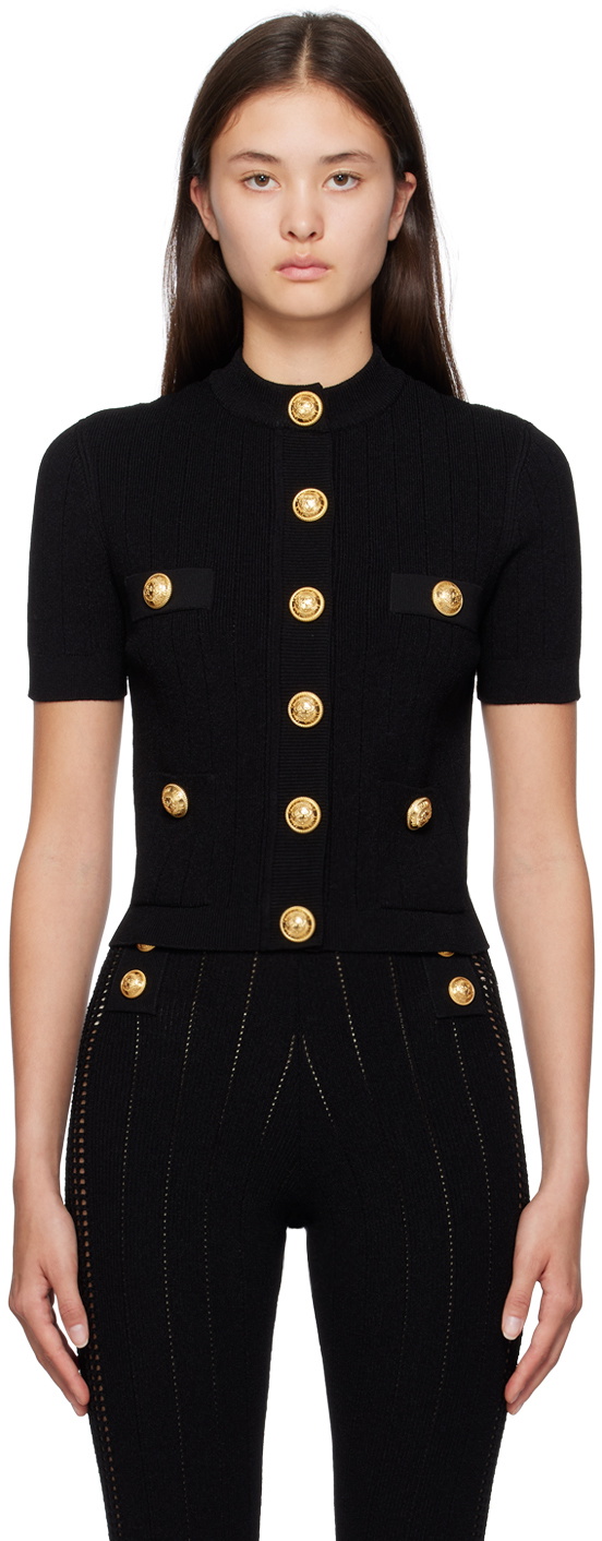 Balmain Black Buttoned Cardigan Balmain