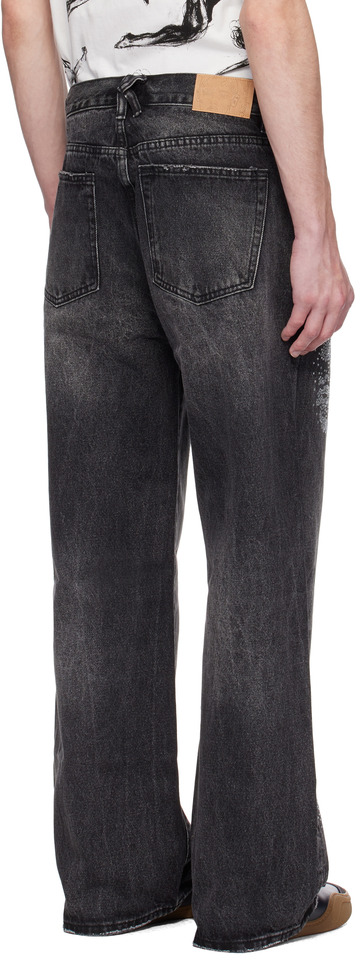 KidSuper Black Rhinestone Face Jeans KidSuper