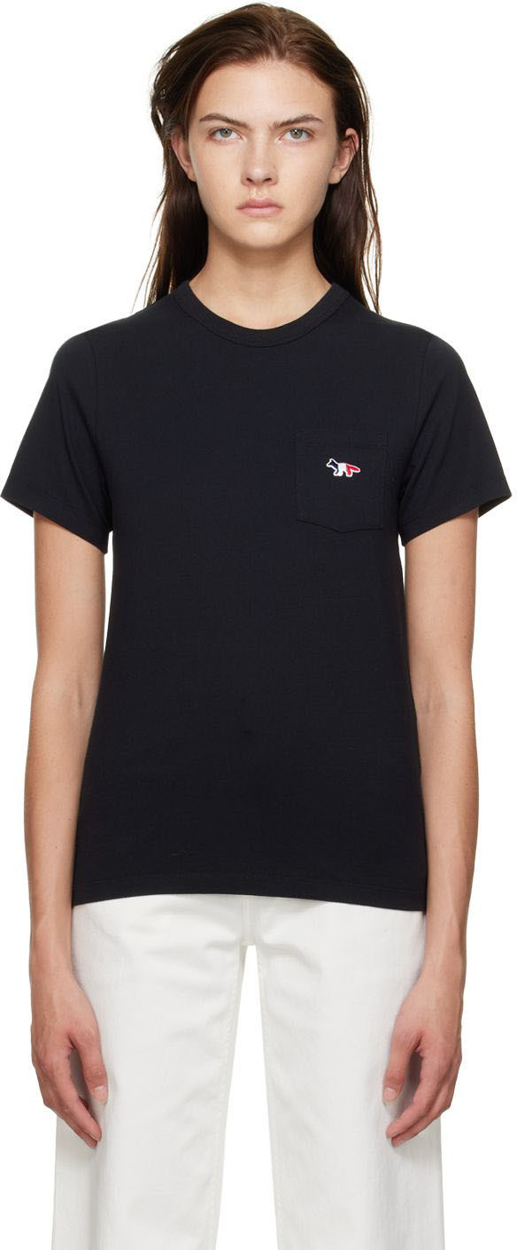 Maison Kitsuné Black Tricolor Fox T-Shirt Maison Kitsune