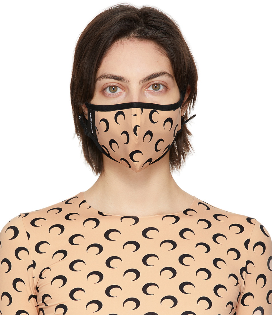 Marine Serre Tan & Black Allover Moon Daily Wear Mask Marine Serre
