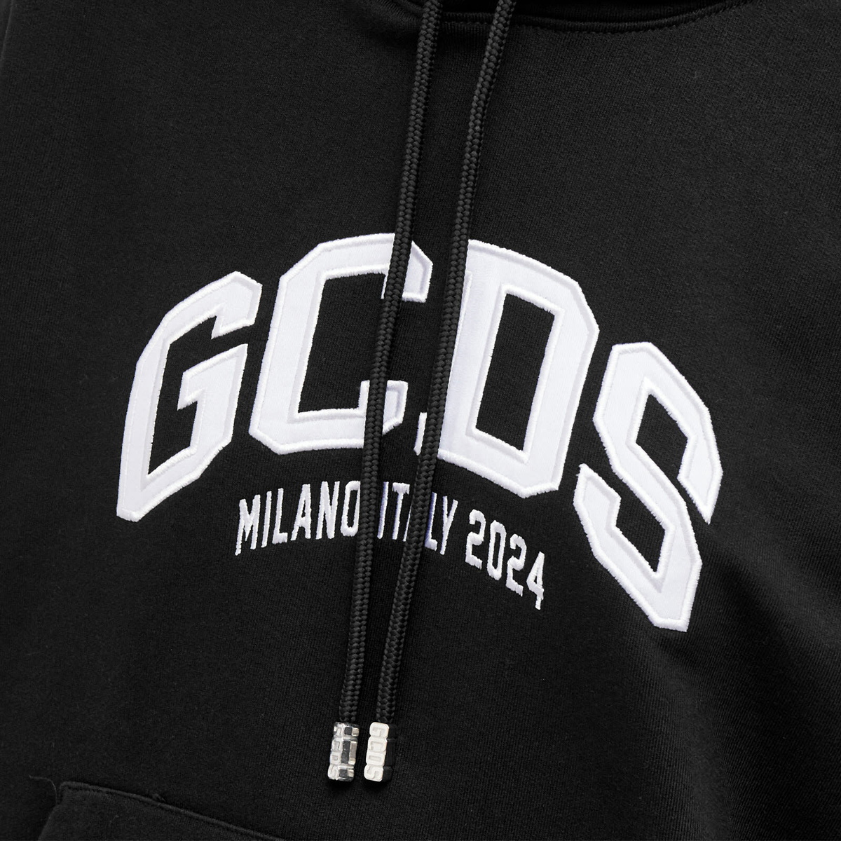 GCDS Women's New Baggy Logo Hoodie in Black GCDS