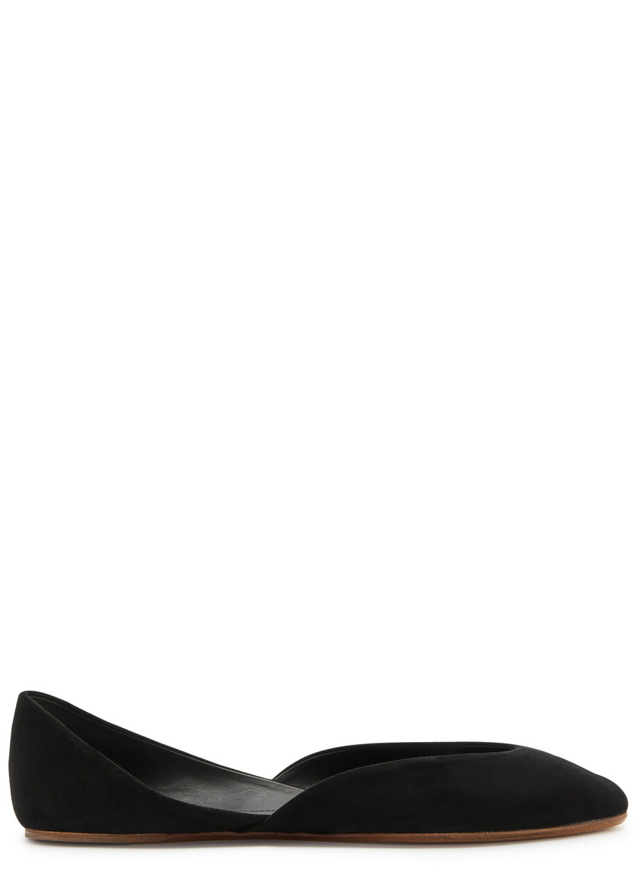 The Row Gemma Suede Ballet Flats Black The Row