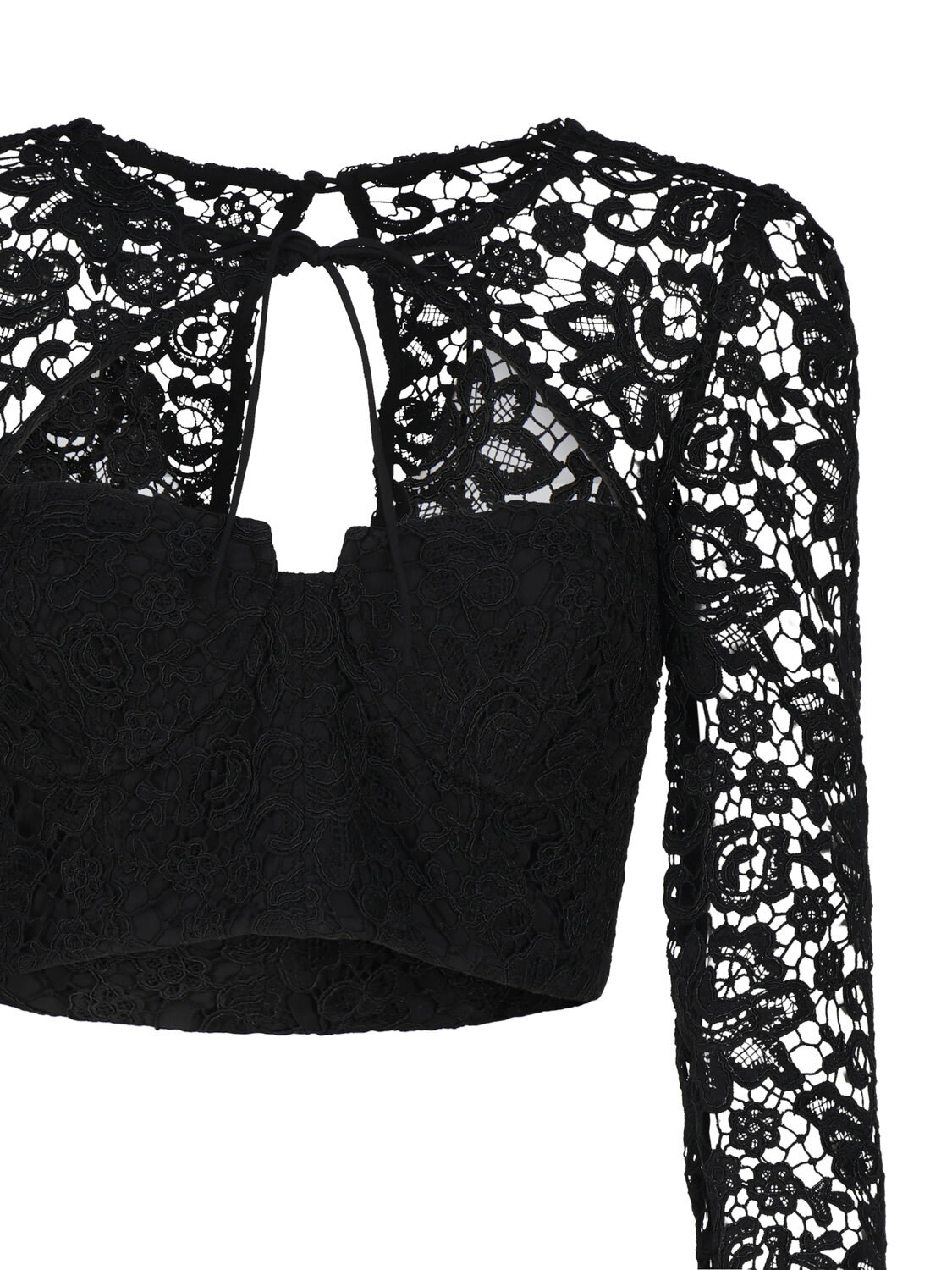 self-portrait Cropped Lace Top Self-Portrait