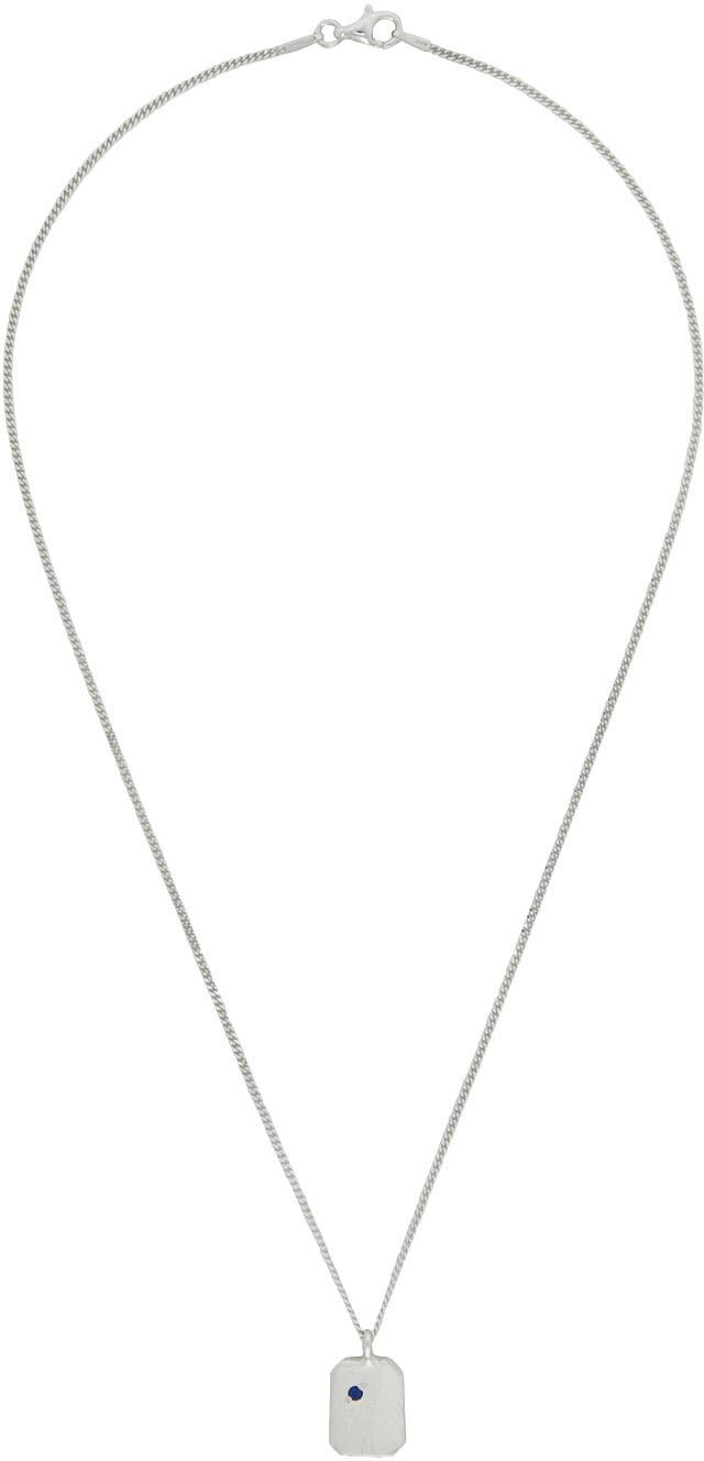 Seb Brown Kids Silver Sapphire Bevel Necklace Seb Brown