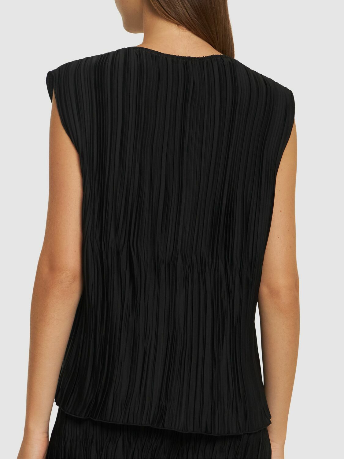 FORTE_FORTE Plissé Poly Crepe Sleeveless Top Forte Forte