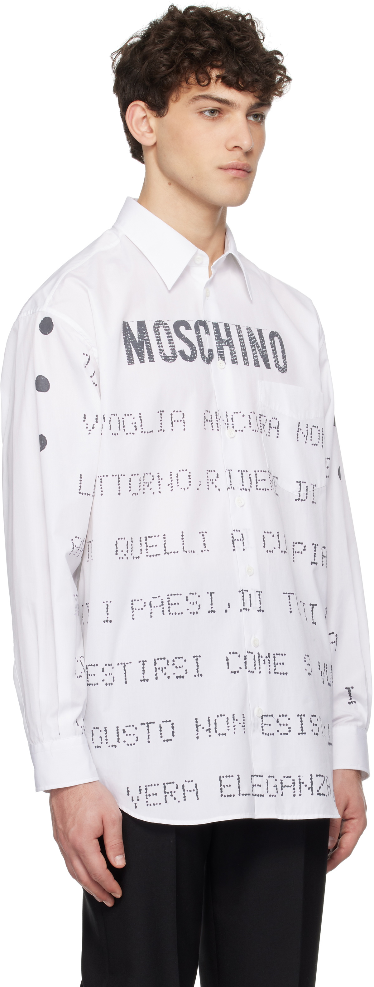 Moschino White Poetry Messages Shirt Moschino