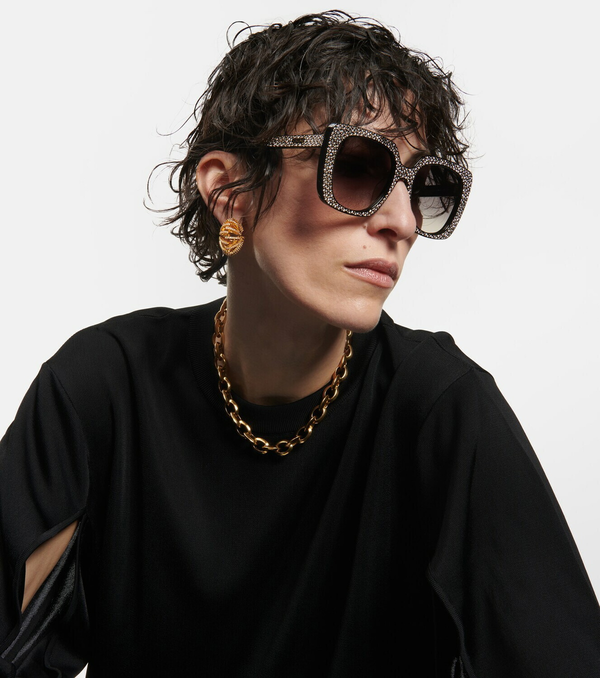 Celine Eyewear Embellished square sunglasses Celine