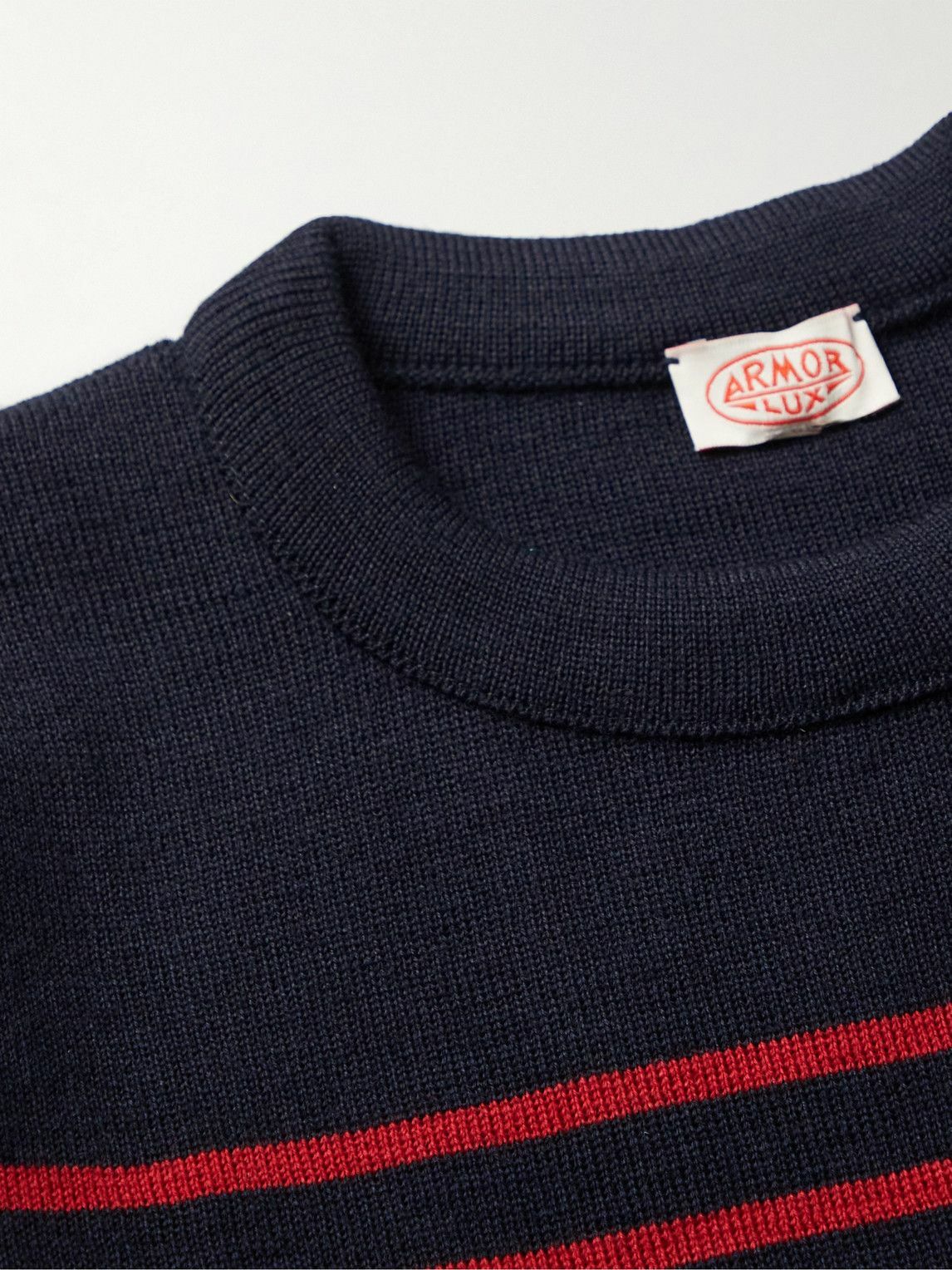 Armor Lux - Molène Logo-Appliquéd Striped Wool Sweater - Blue Armor Lux