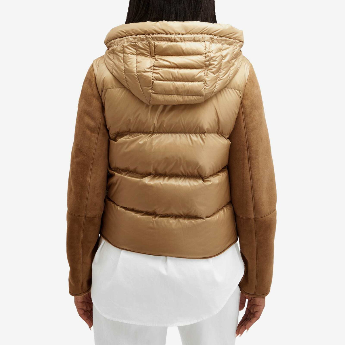 Moncler Women's Dafne Shearling Padded Jacket in Brown Moncler