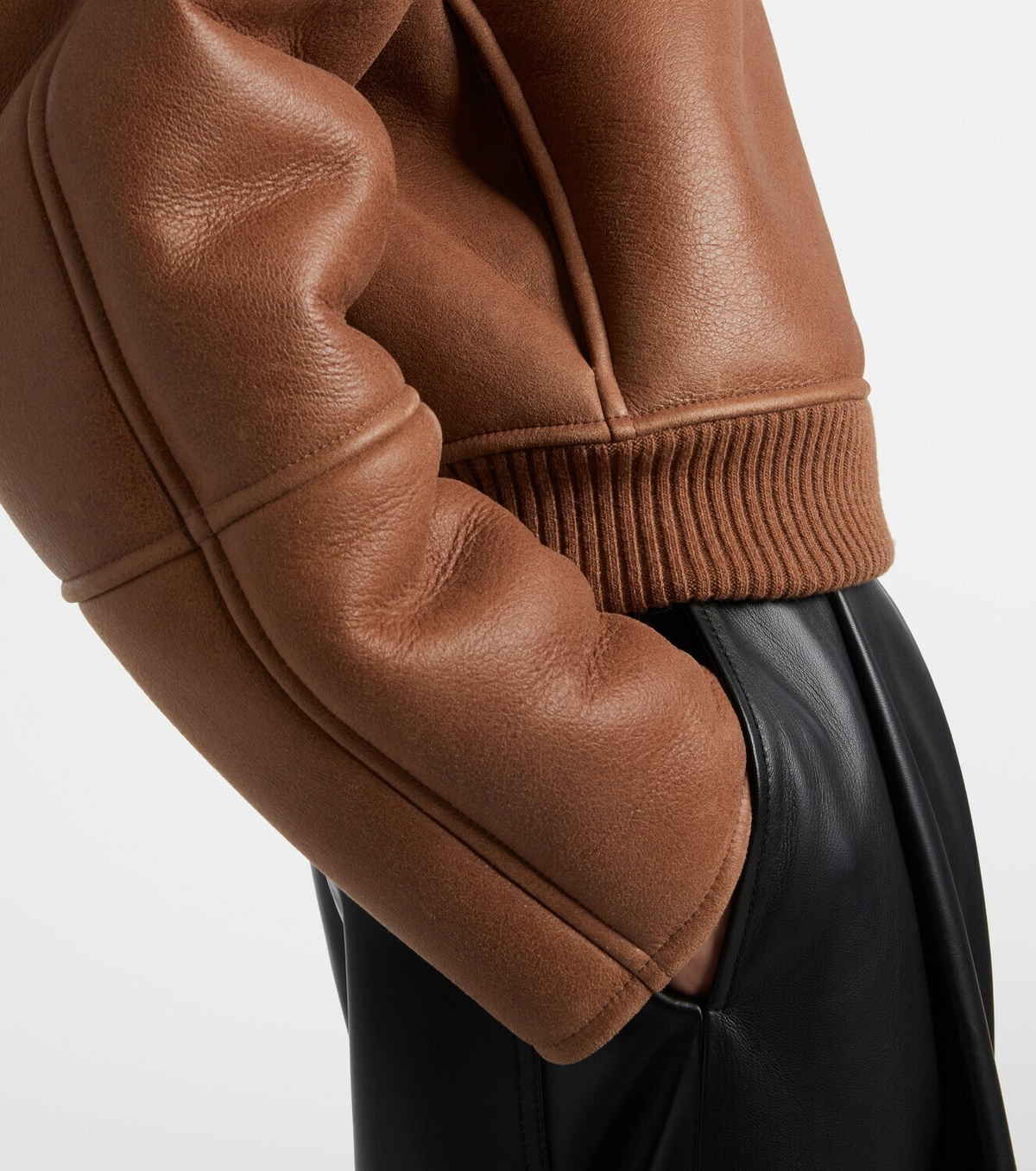 Loewe Shearling-trimmed leather blouson Loewe