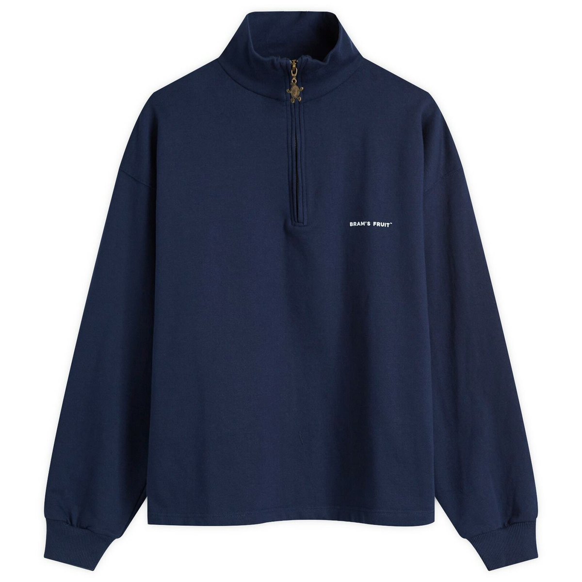 Bram's Fruit Men's Lemon Quarter Zip Sweatshirt in Navy Bram's Fruit