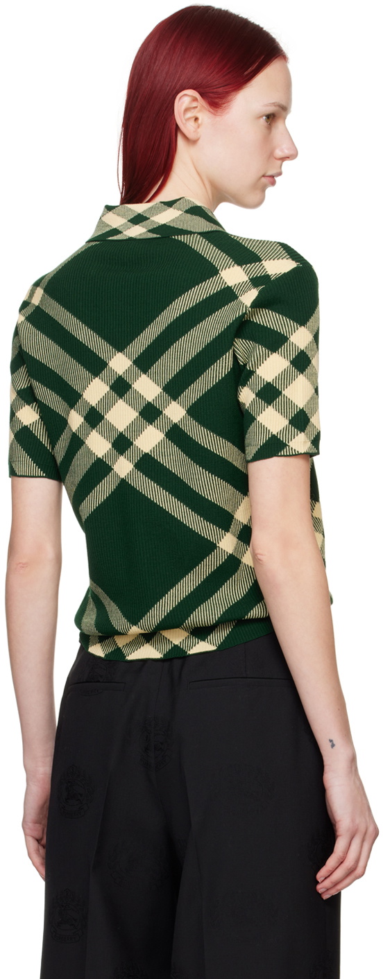 Burberry Green Check Polo Burberry