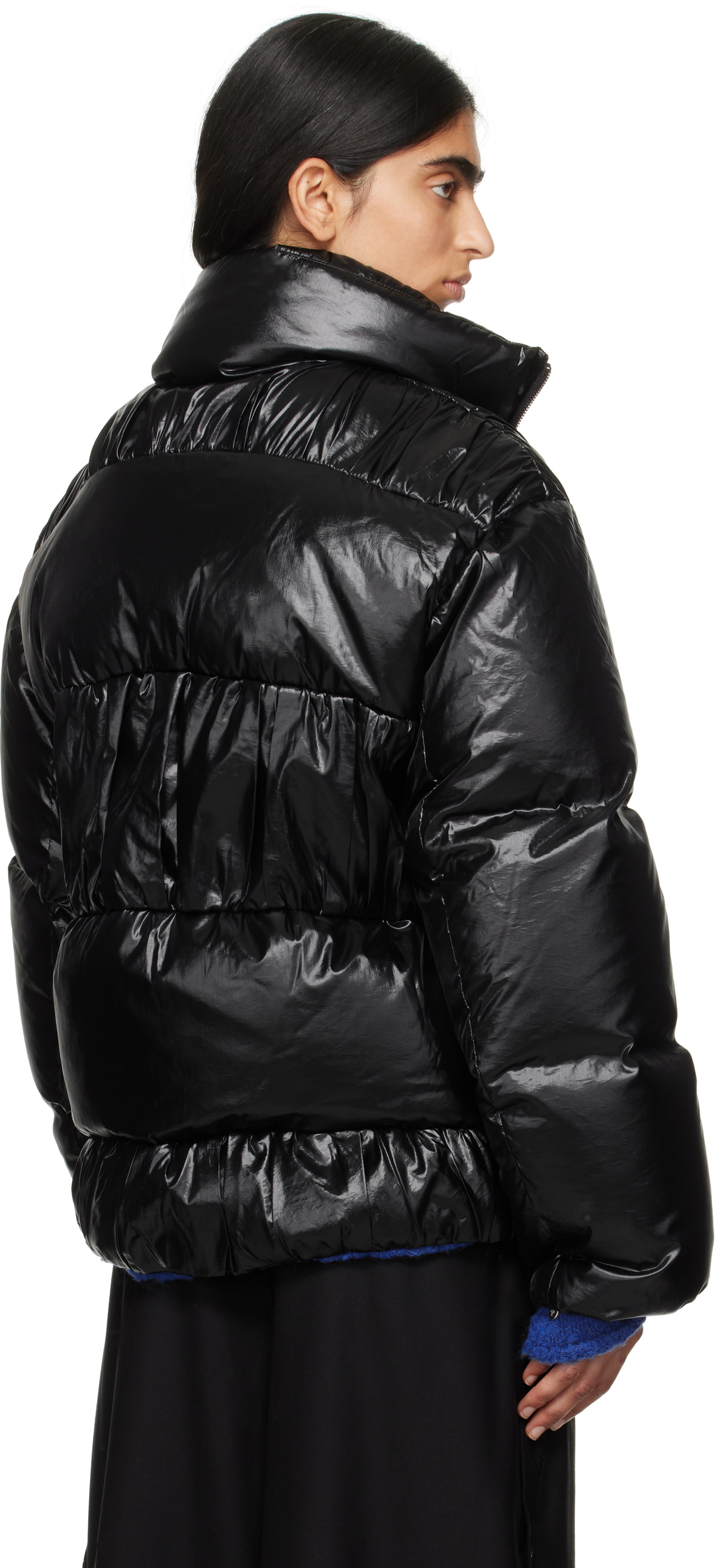 ADER error Black Gathered Down Jacket ADER error